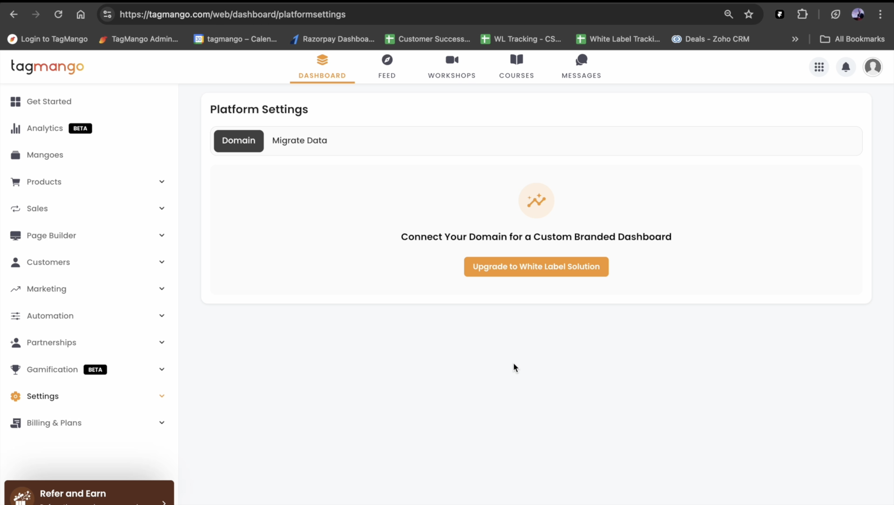 Installing the Dashboard on your Domain
