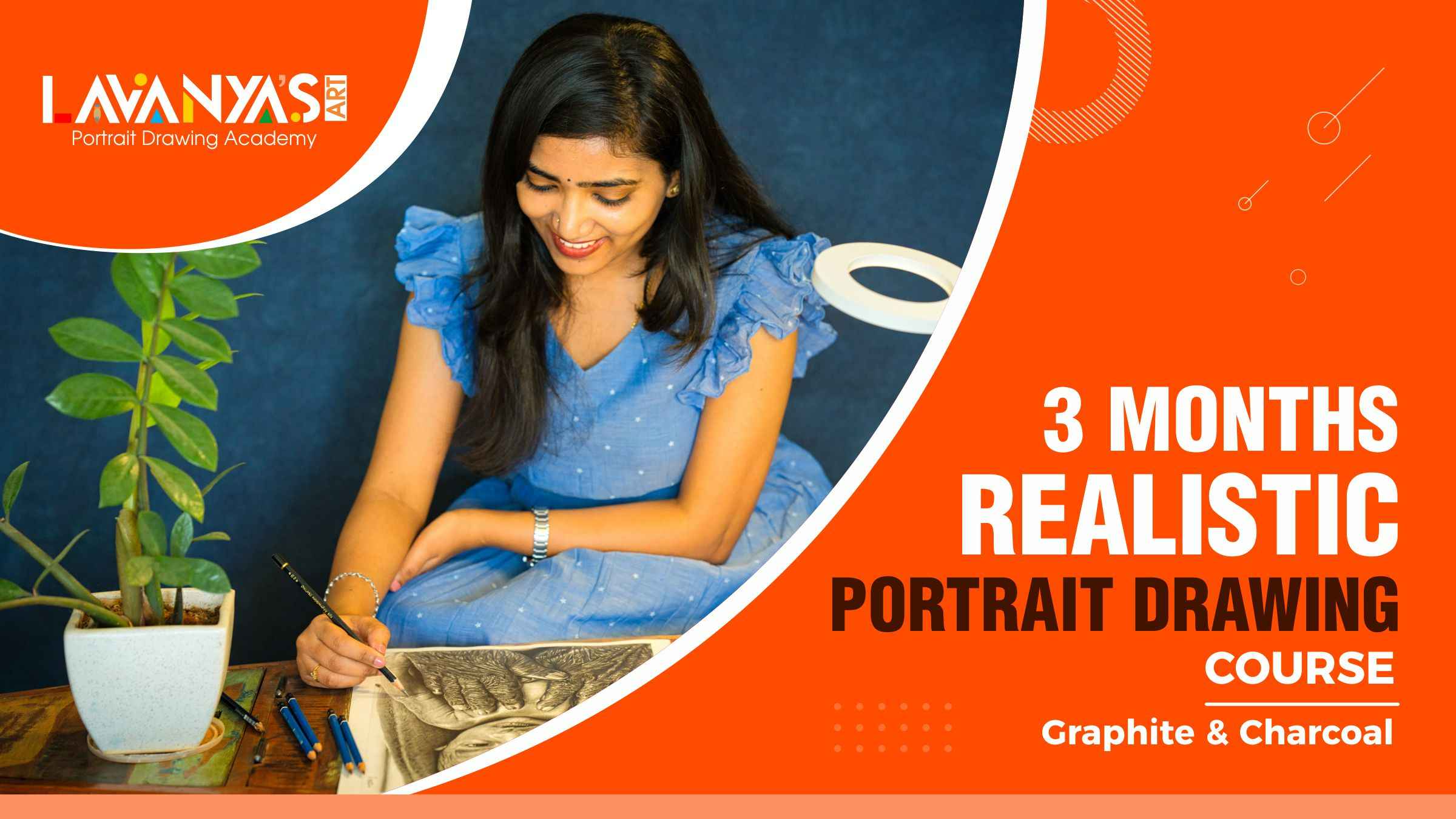 3 Months Realistic Portrait Drawing Course | Lavanya S