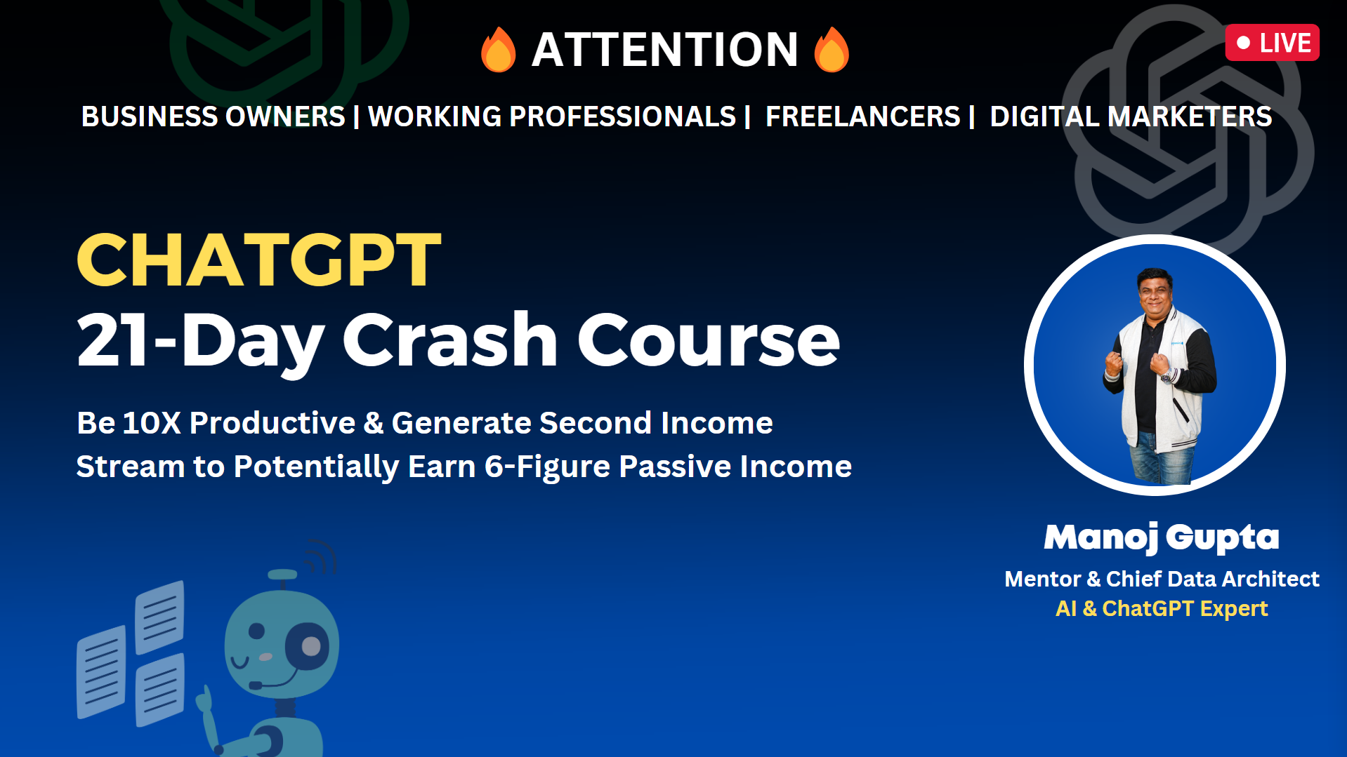 AI & ChatGPT Masterclass: 21 Day Crash Course | Manoj Gupta