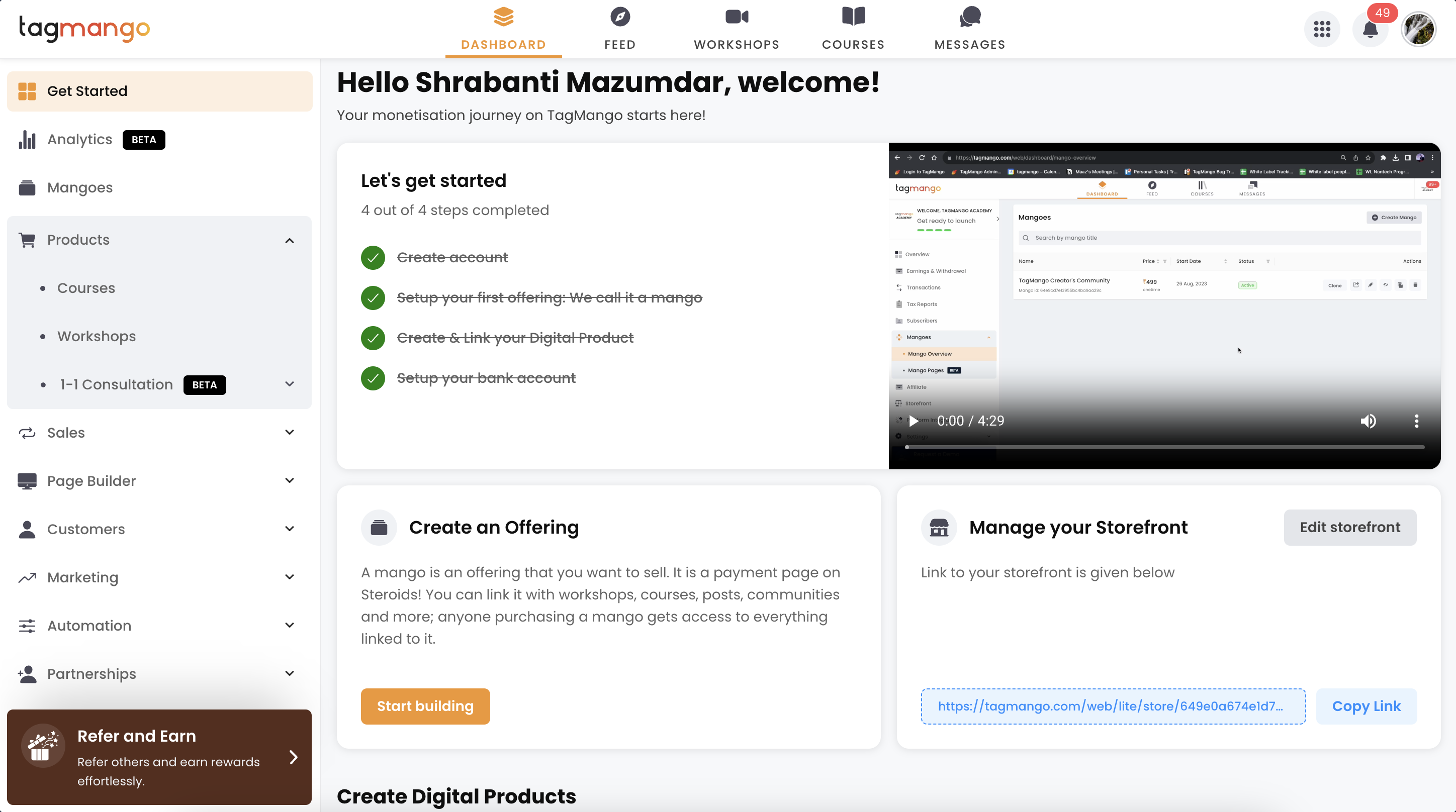 Creator's Platform to host live workshops and launch courses
